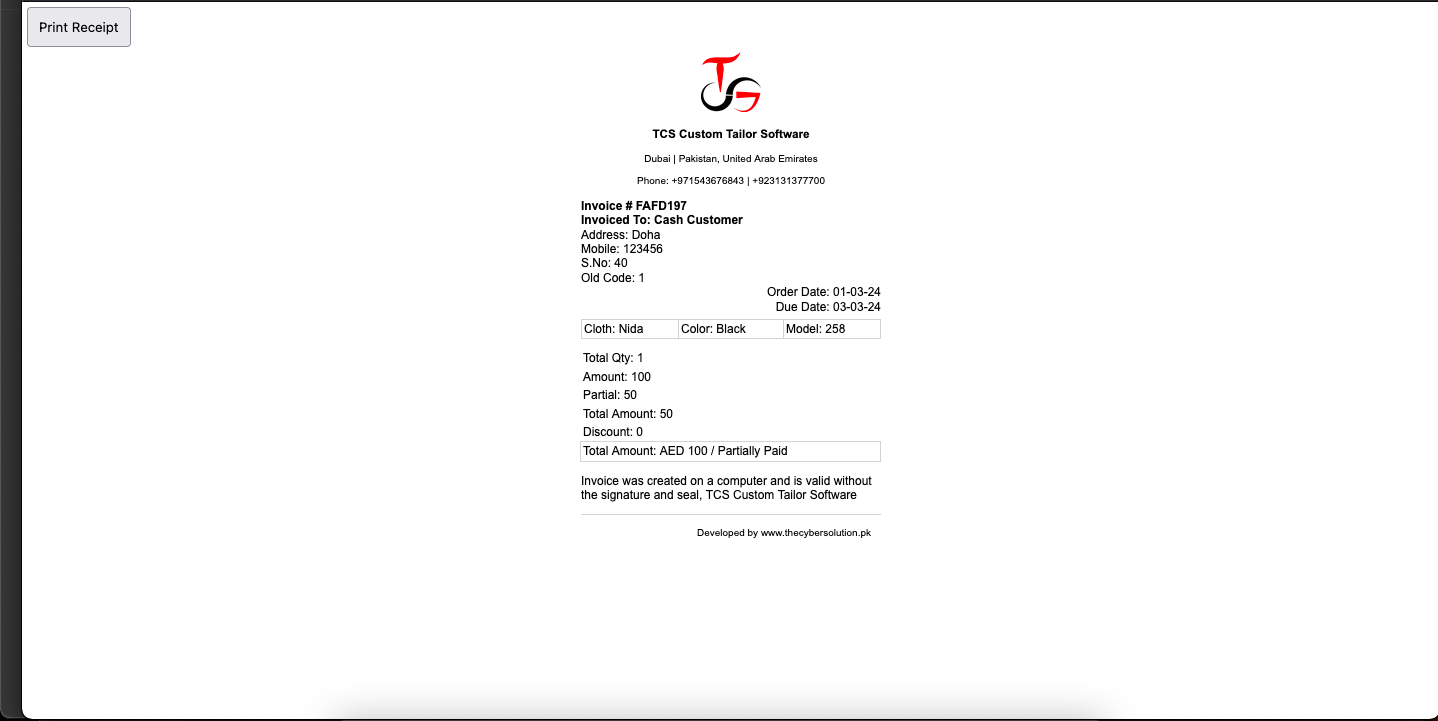 Best Tailor Shop Management System Software Online (TSMS)